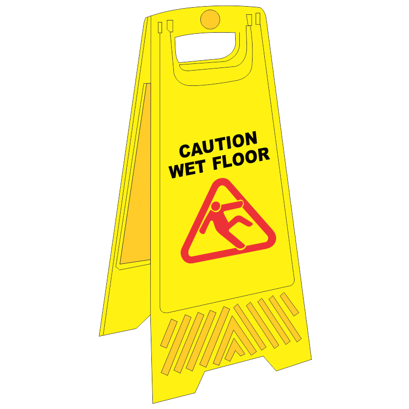 FS12 - Standard caution wet floor a-frame floor stand - yellow | Safety ...
