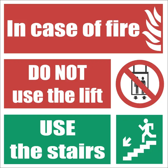 FR35 - In Case Of Fire Safety Sign | Safety Signs & Equipment