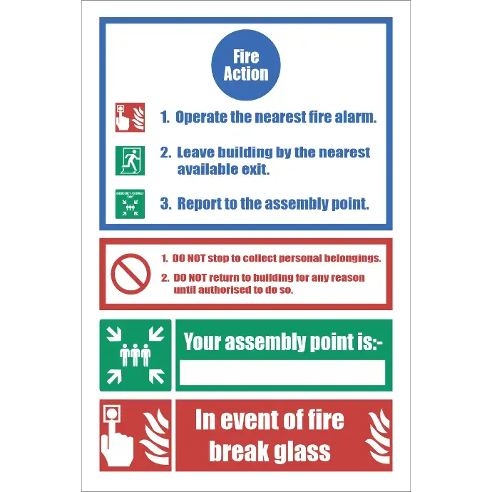 FR24 - Fire Action Safety Sign II | Safety Signs & Equipment