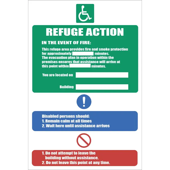 FR33 - Refuge Action Safety Sign | Safety Signs & Equipment