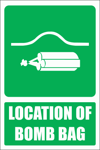 GA21E - Location Of Bomb Bag Explanatory Sign | Safety Signs & Equipment