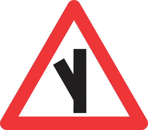 W111 - Sharp Junction (Half Left) Road Sign | Safety Signs & Equipment
