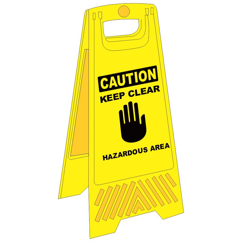 FS7 - Keep clear a-frame floor stand - yellow | Safety Signs & Equipment