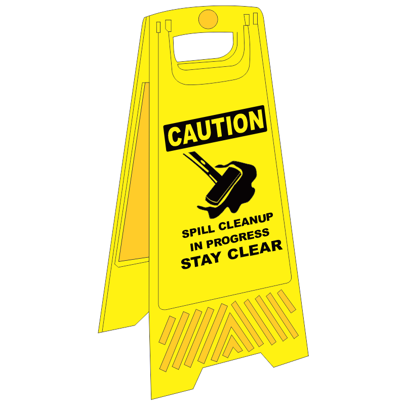 FS11 - Spill cleanup a-frame floor stand - yellow | Safety Signs ...