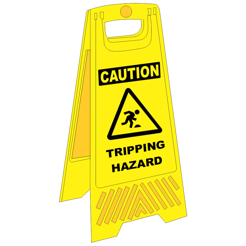 FS29 - Tripping hazard a-frame floor stand - yellow | Safety Signs ...