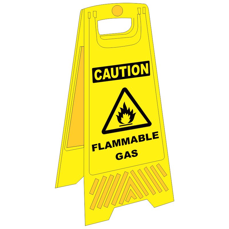 FS31 - Flammable gas a-frame floor stand - yellow | Safety Signs ...
