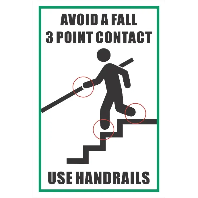 ST1 - Avoid A Fall 3 Point Contact | Safety Signs & Equipment