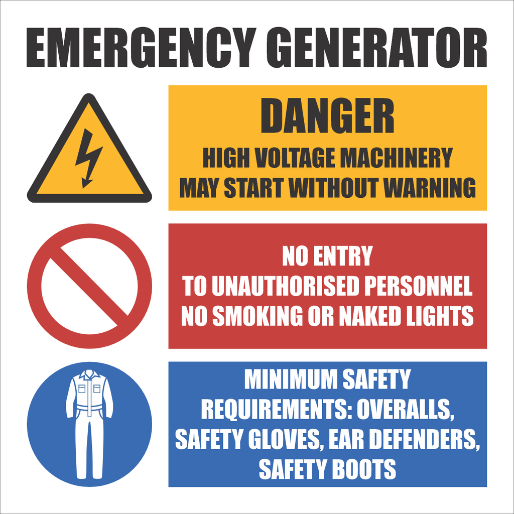 Emergency Generator Sign - EL32