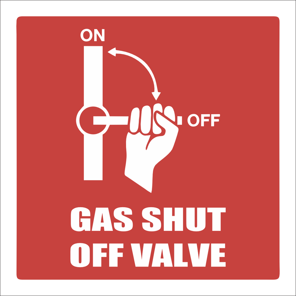 Gas Shut Off Valve Sign - GAS34