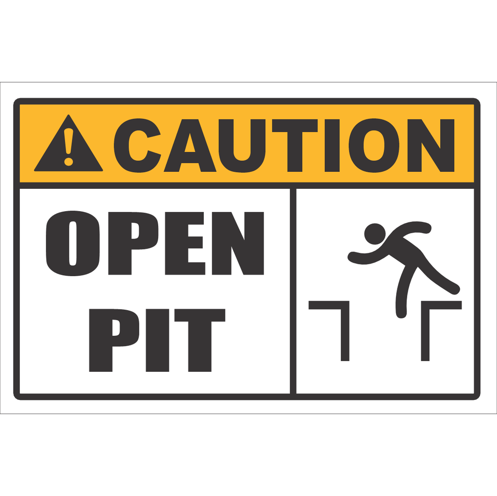 Open Pit Caution Sign - CU2
