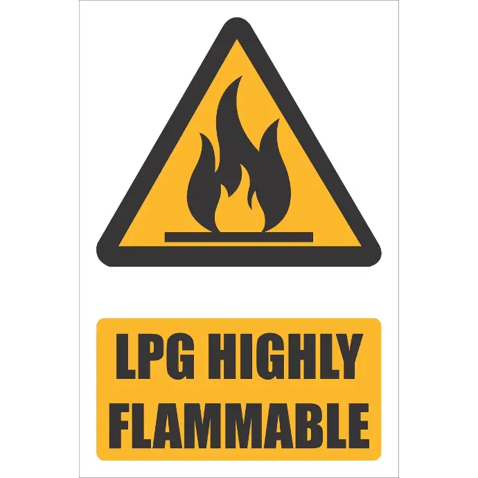 LPG Highly Flammable Gas Sign - GAS33