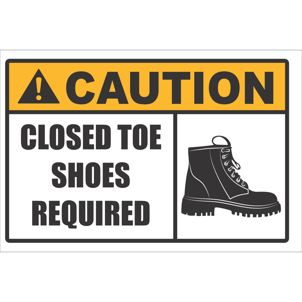 Closed Toe Shoes Required Sign - CU5