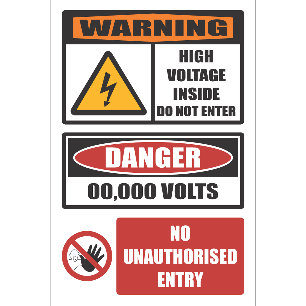 Warning High Voltage Sign - EL35