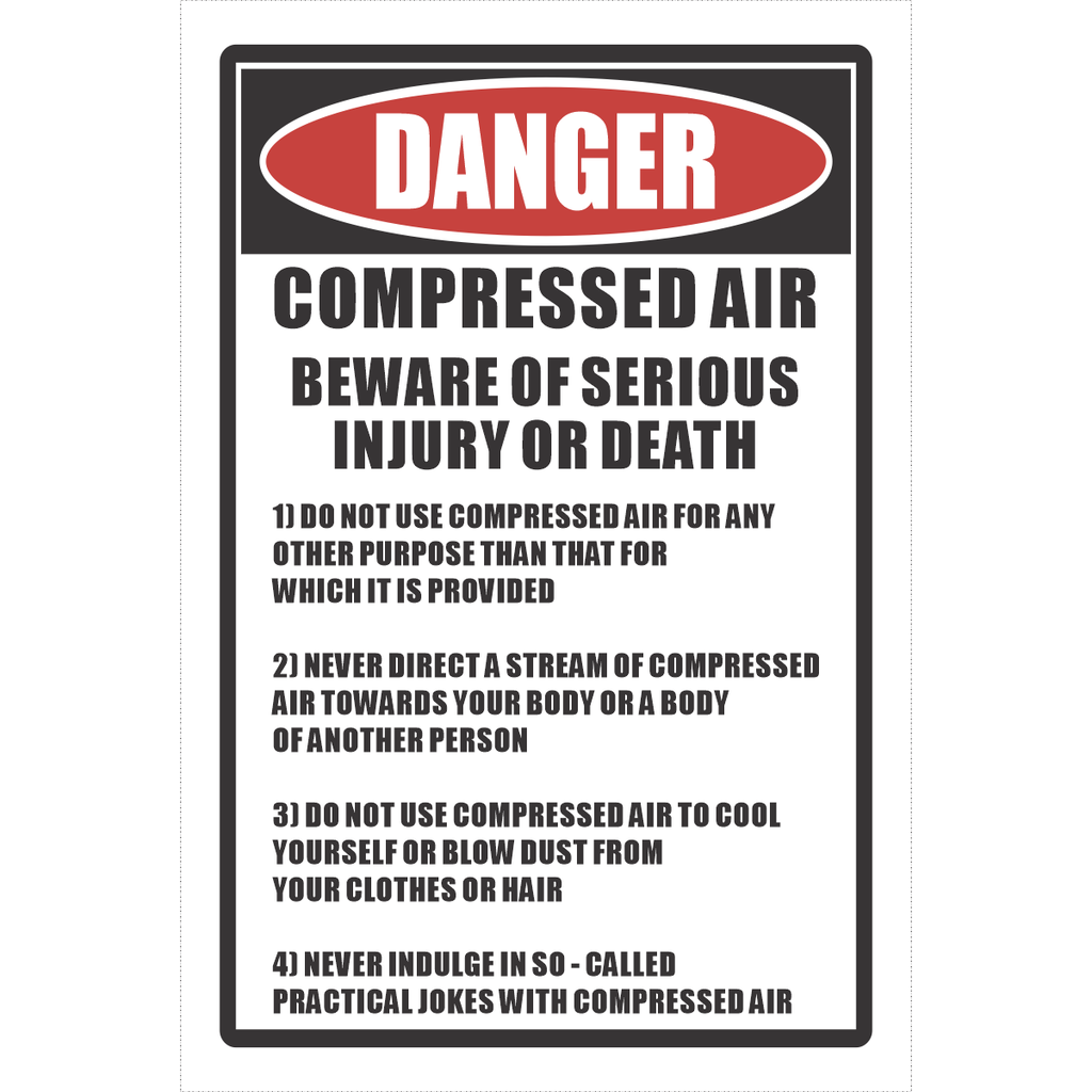 Compressed Air Danger Sign - DG30