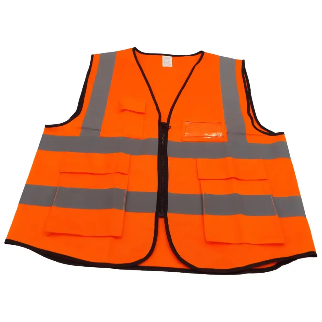 Orange Reflective Vest complete with Pockets and ID pouch.