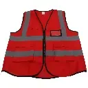 Red Reflective Vest complete with Pockets and ID pouch.