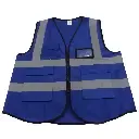 Blue Reflective Vest complete with Pockets and ID pouch.