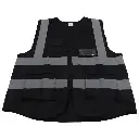 Black Reflective Vest complete with Pockets and ID pouch.